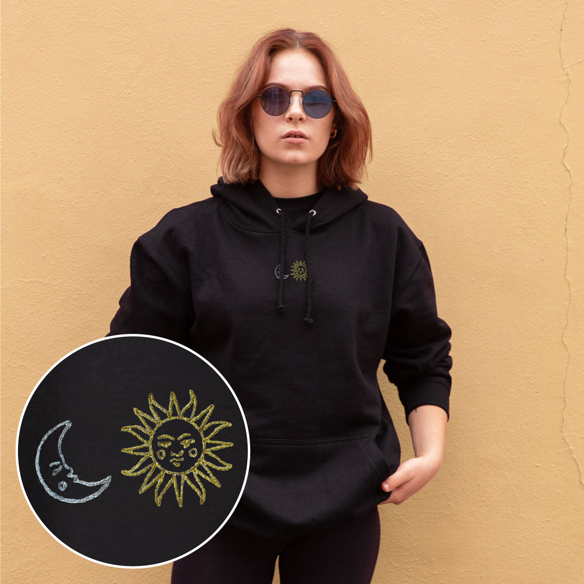 Sun and Moon Embroidered Hoodie (Unisex) | VO