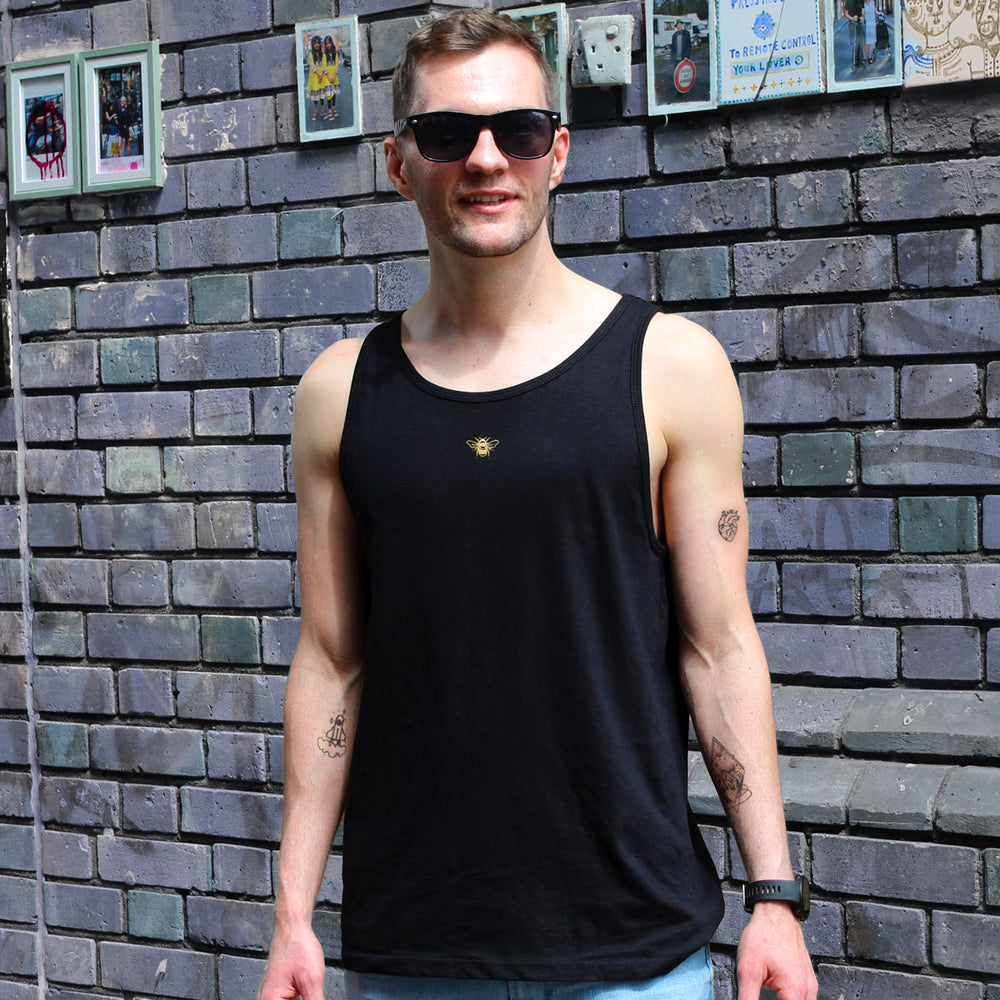 Tiny Embroidered Bumble Bee Tank (Unisex) | VO