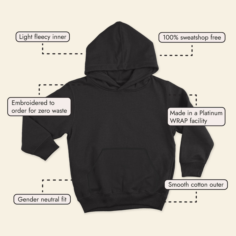 Tiny Embroidered Bumble Bee Kids Hoodie (Unisex) | VO