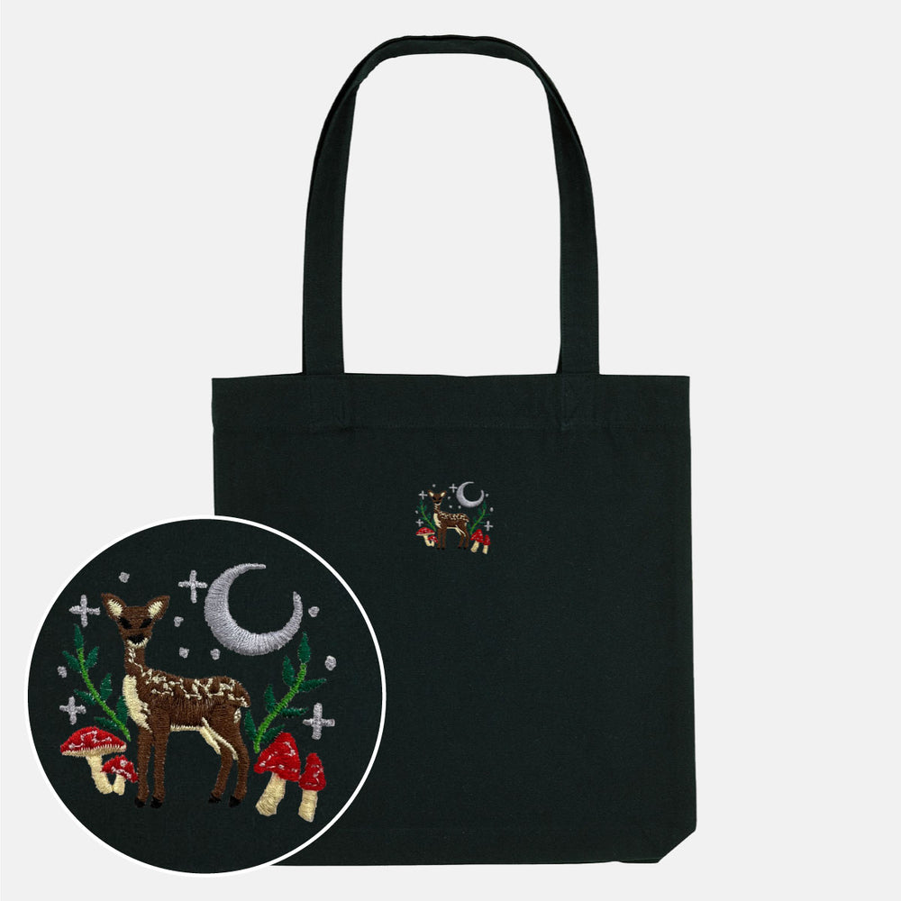 Woodland Scene Embroidered Tote Bag | VO Clothing
